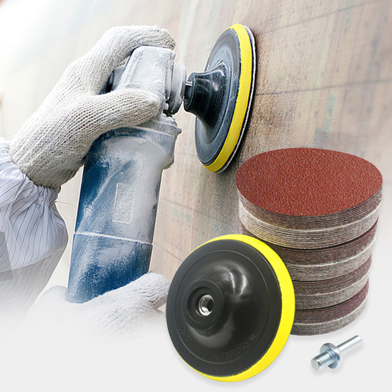 100pcs/Set 4''(100mm) Round Flocking Sandpaper with Sanding Backing Pl ...